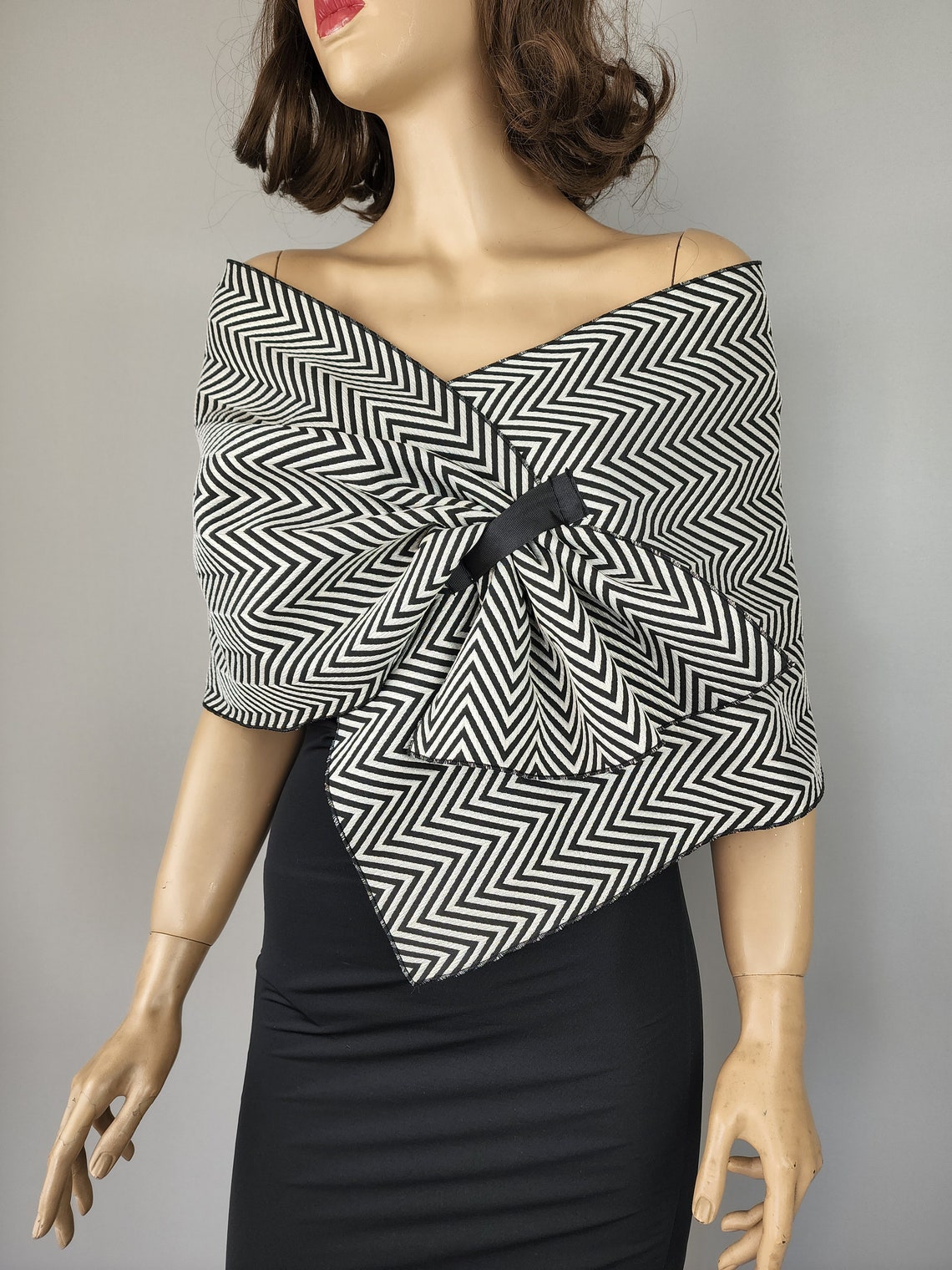 Black Satin Pull Thru Wrap Wedding Shawl Scarf Cover up - Etsy