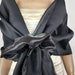 Oversized Black Satin Wrap Shawl, Black Satin Cover up Shawl, Black ...