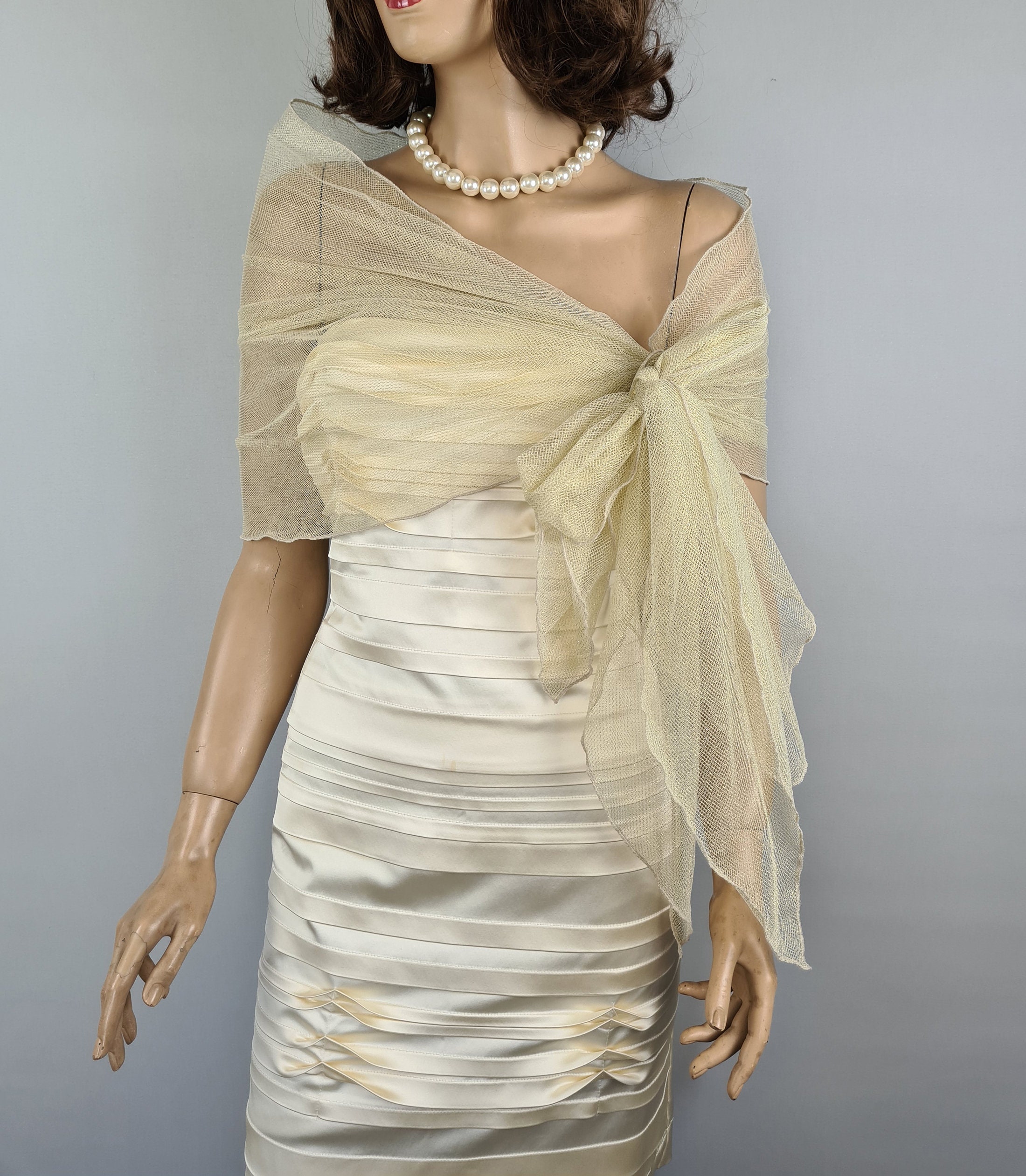 Gold Yellow Organza Wrap Shawl Wedding Shrug Bridesmaids - Etsy