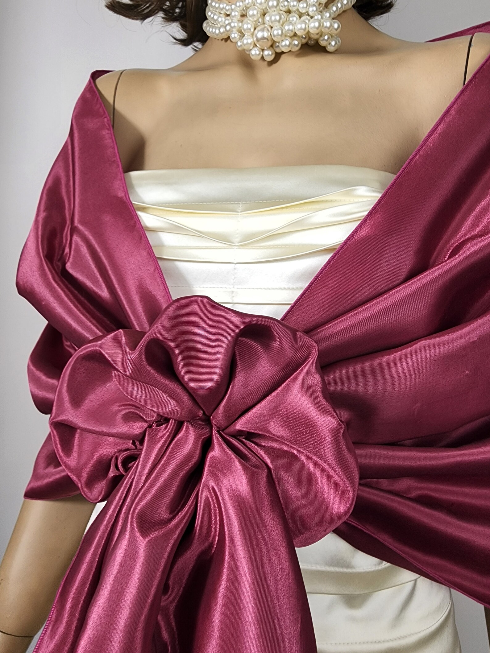 Evening Wrap Stole, Maroon Berry Pink Mauve Raspberry Wrap Shrug, Cover ...