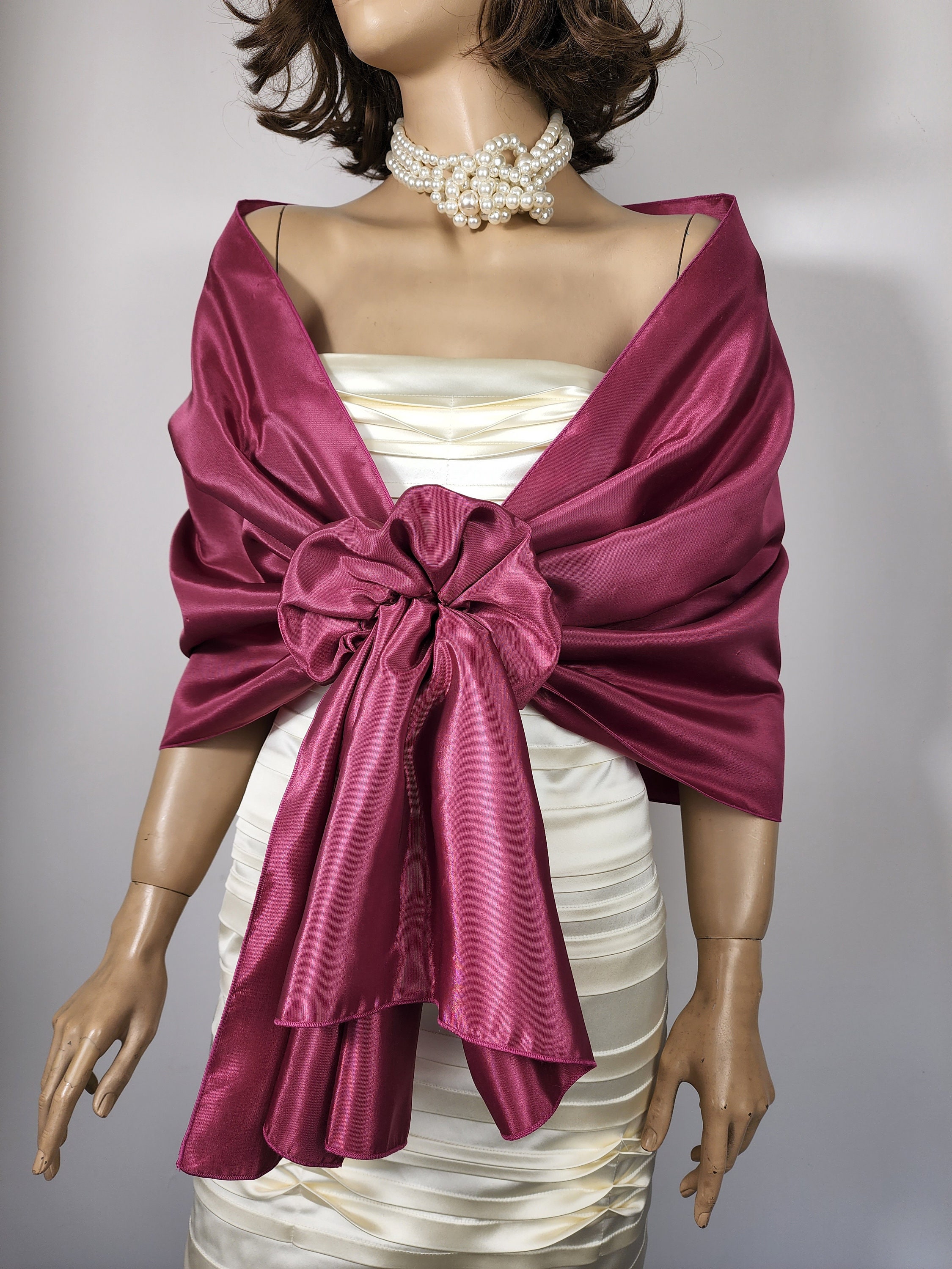 Evening Wrap Stole, Maroon Berry Pink Mauve Raspberry Wrap Shrug, Cover ...