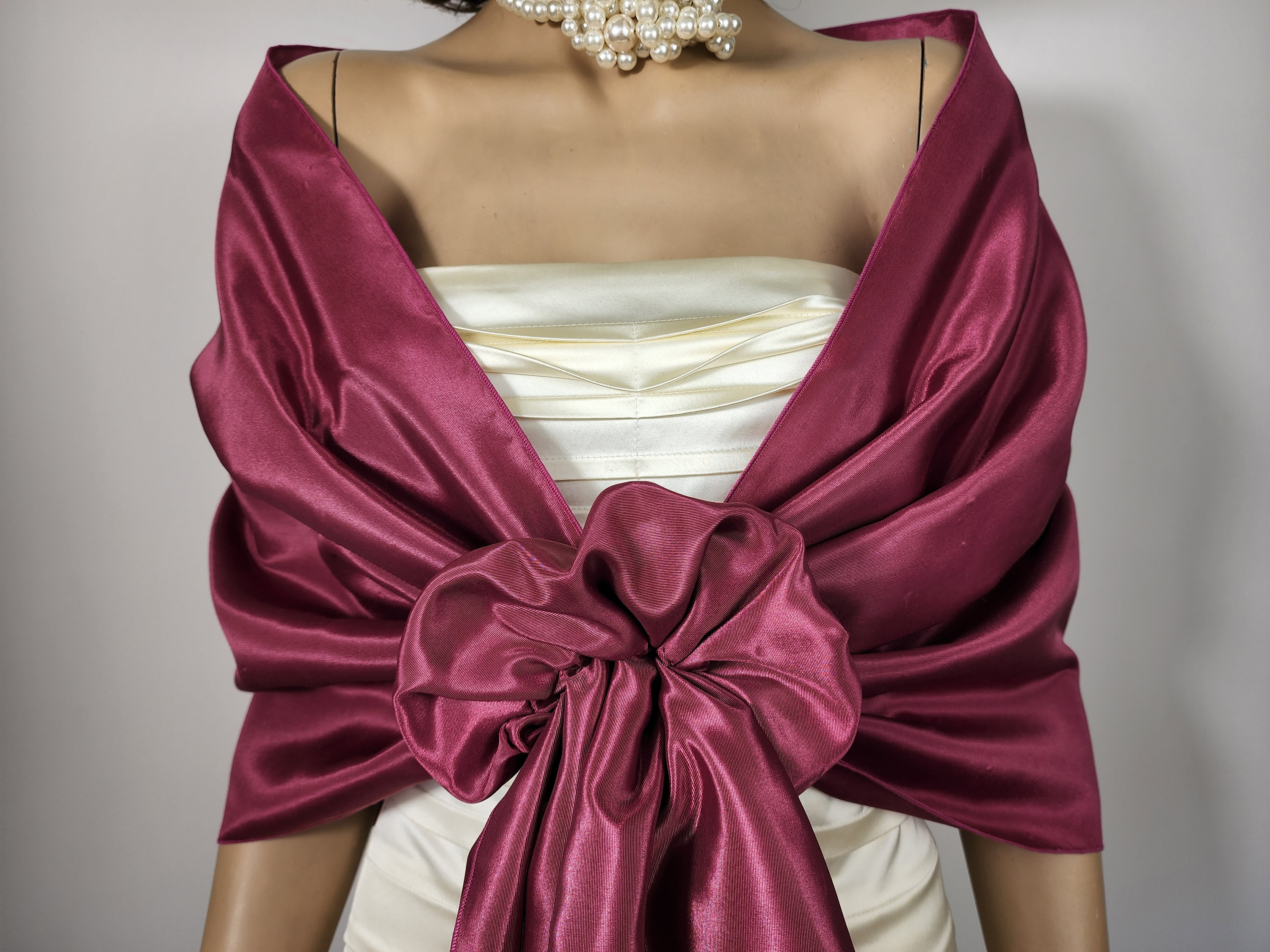 Evening Wrap Stole, Maroon Berry Pink Mauve Raspberry Wrap Shrug, Cover ...