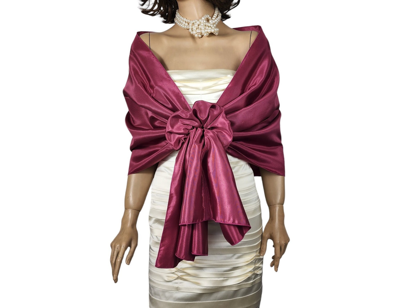 Evening Wrap Stole, Maroon Berry Pink Mauve Raspberry Wrap Shrug, Cover ...