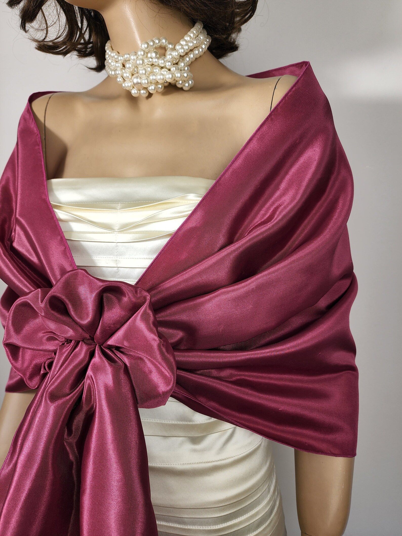 Evening Wrap Stole, Maroon Berry Pink Mauve Raspberry Wrap Shrug, Cover ...