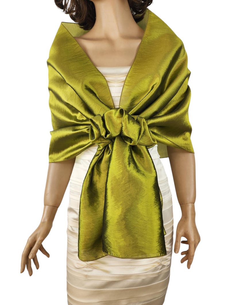 Green Satin Evening Shawl: Hands-free Dress Cover-up - Etsy