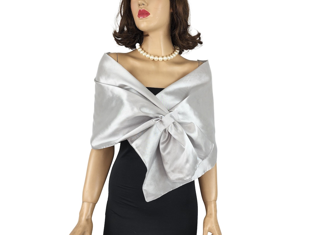 Silver Evening Wrap Shawl Gray Formal Bolero - Bridal Cover Up - Etsy
