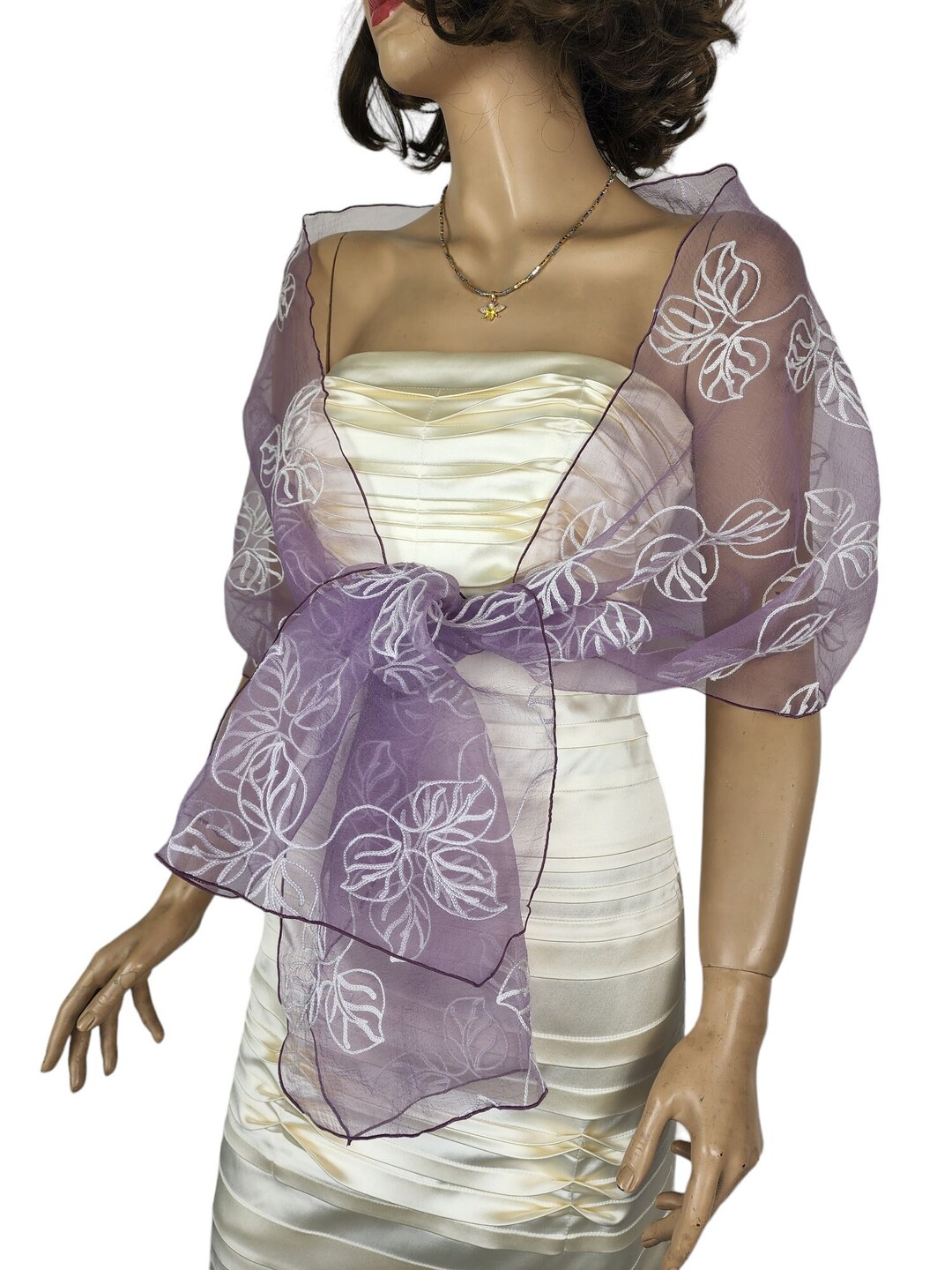 Lilac and White Lavender Pink Tulle Wrap Shawl, Elegant Wedding Shrug ...