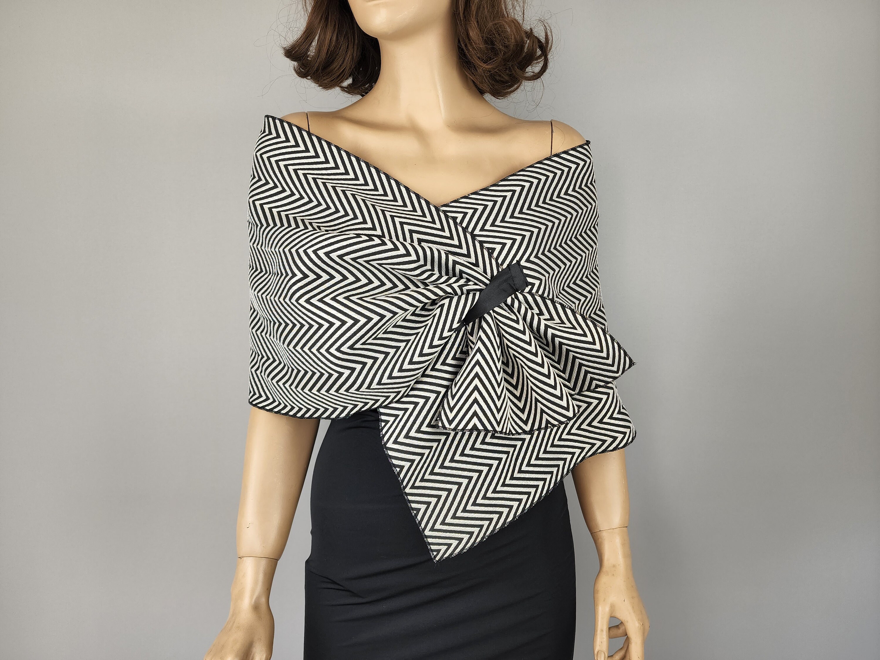 Black Satin Pull Thru Wrap Wedding Shawl Scarf Cover up - Etsy