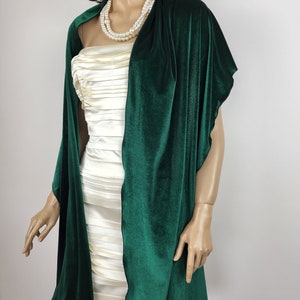 Velvet Emerald Green Occassion Shawl, Velvet Green Evening Wrap, Velvet ...