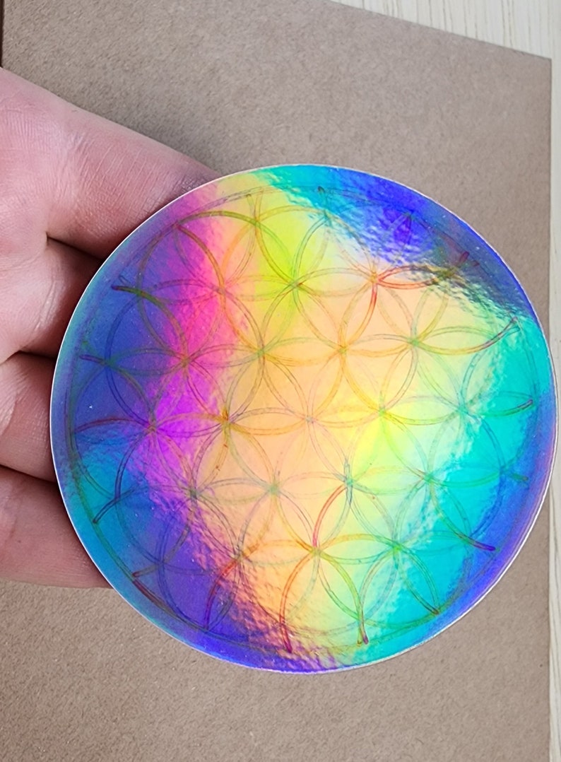 Holographic Flower of Life Sticker - Etsy