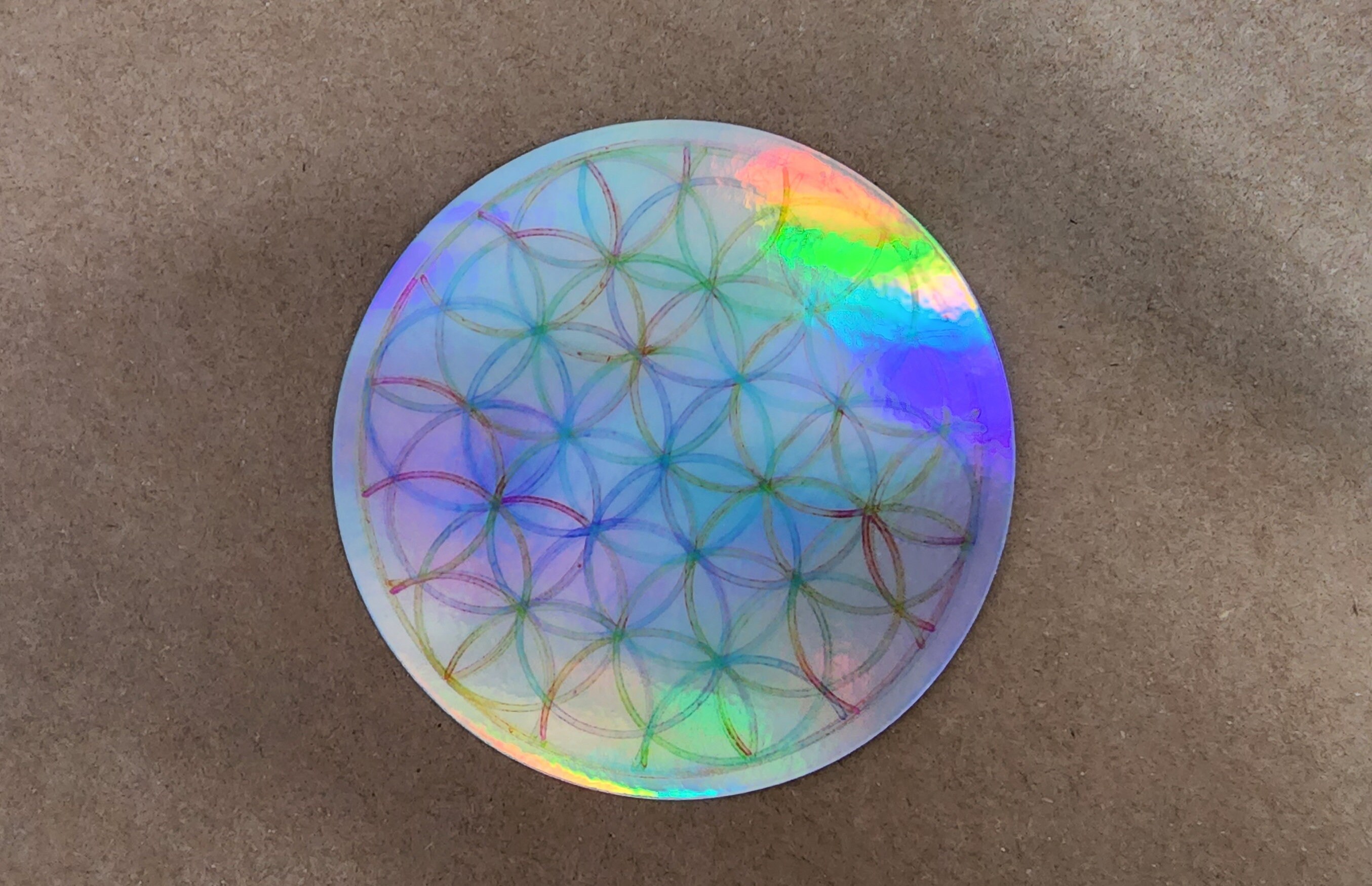 Holographic Flower of Life Sticker - Etsy