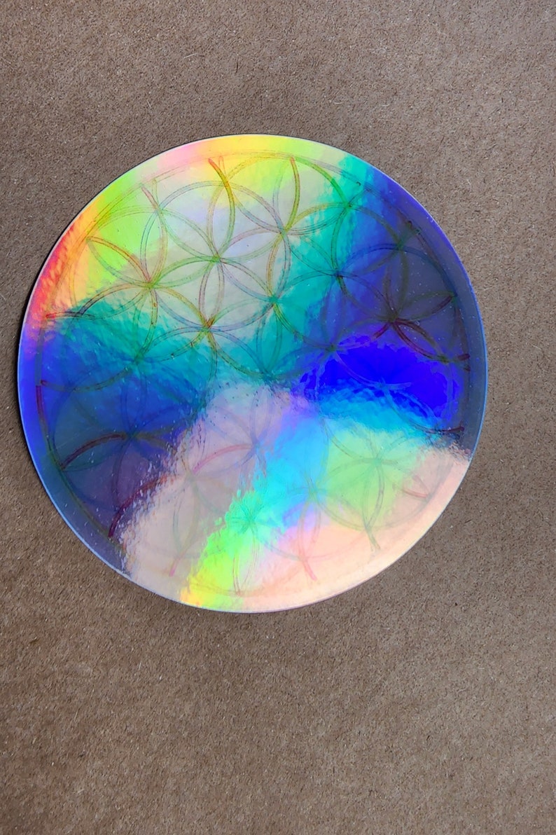 Holographic Flower of Life Sticker - Etsy
