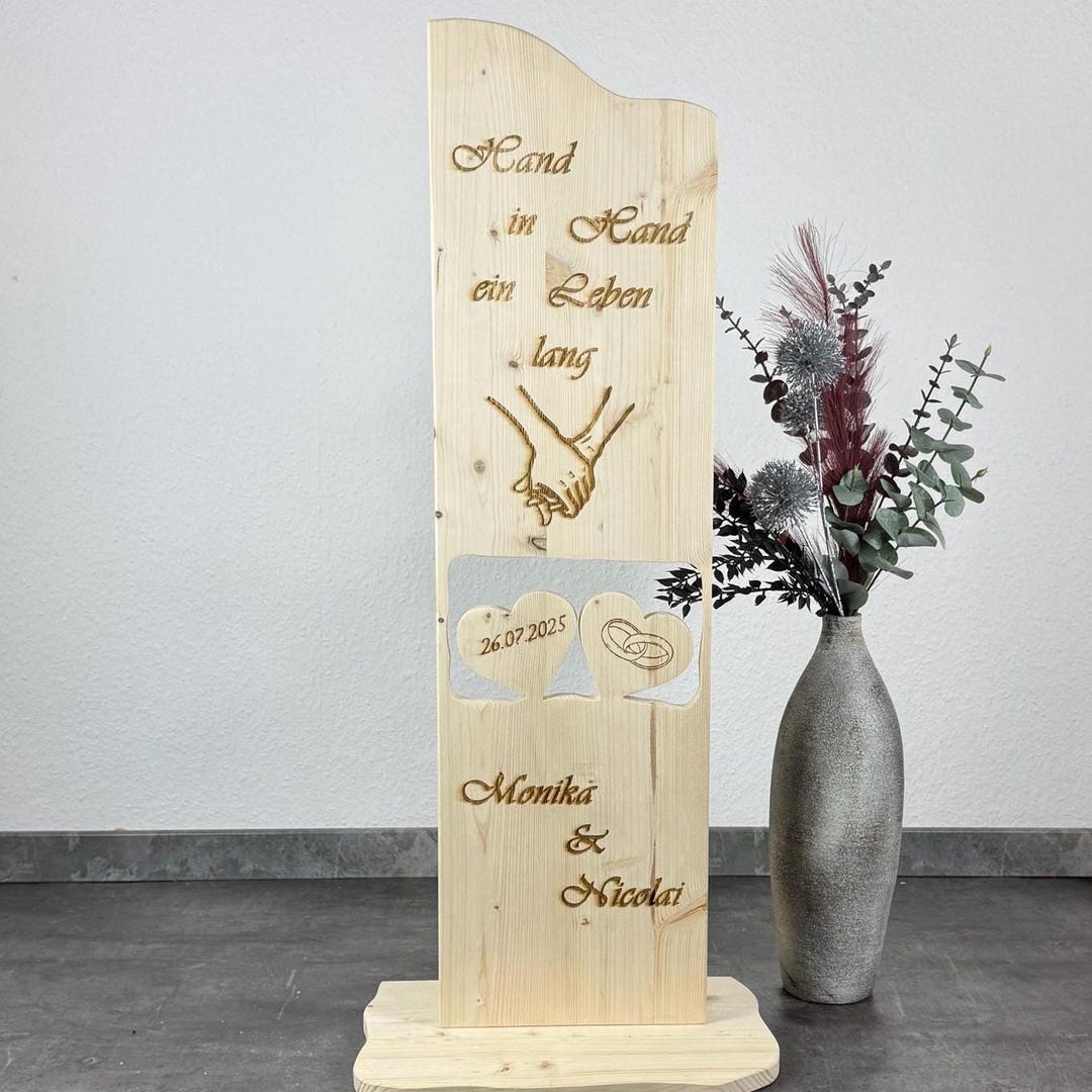 Wooden Sign for the Wedding With Names and Date - Etsy