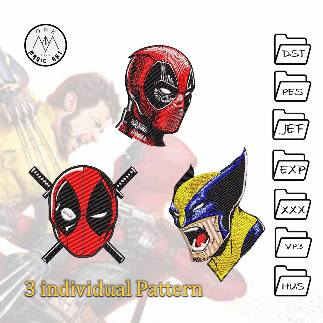 3 Superhero Individual Machine Embroidery Digital Design Super Hero ...