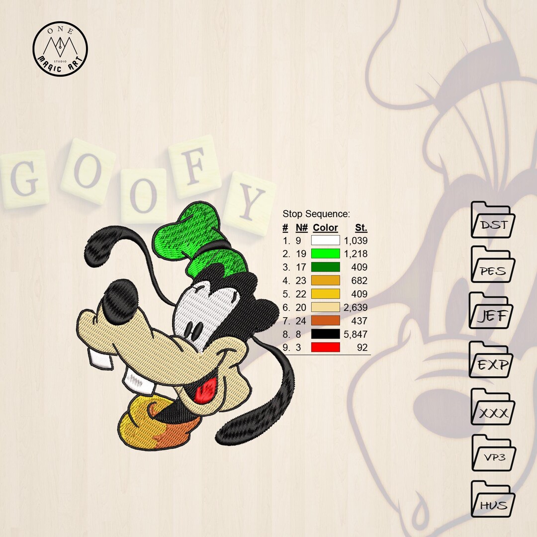 Cute Goofy Machine Embroidery Pattern Funny Digital Design Instant ...