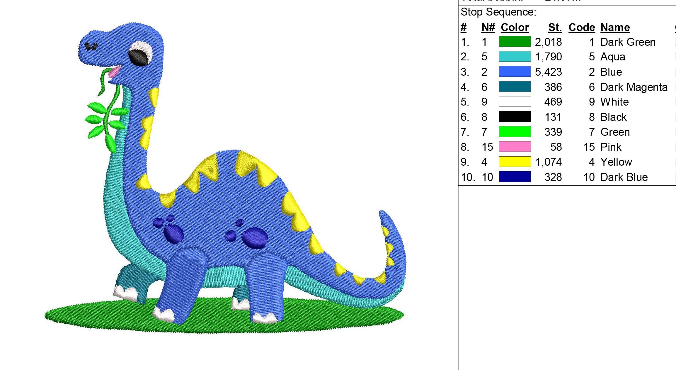 Cute Dinosaurs Digital Embroidery Design File, T-rex Embroidery, Direct ...