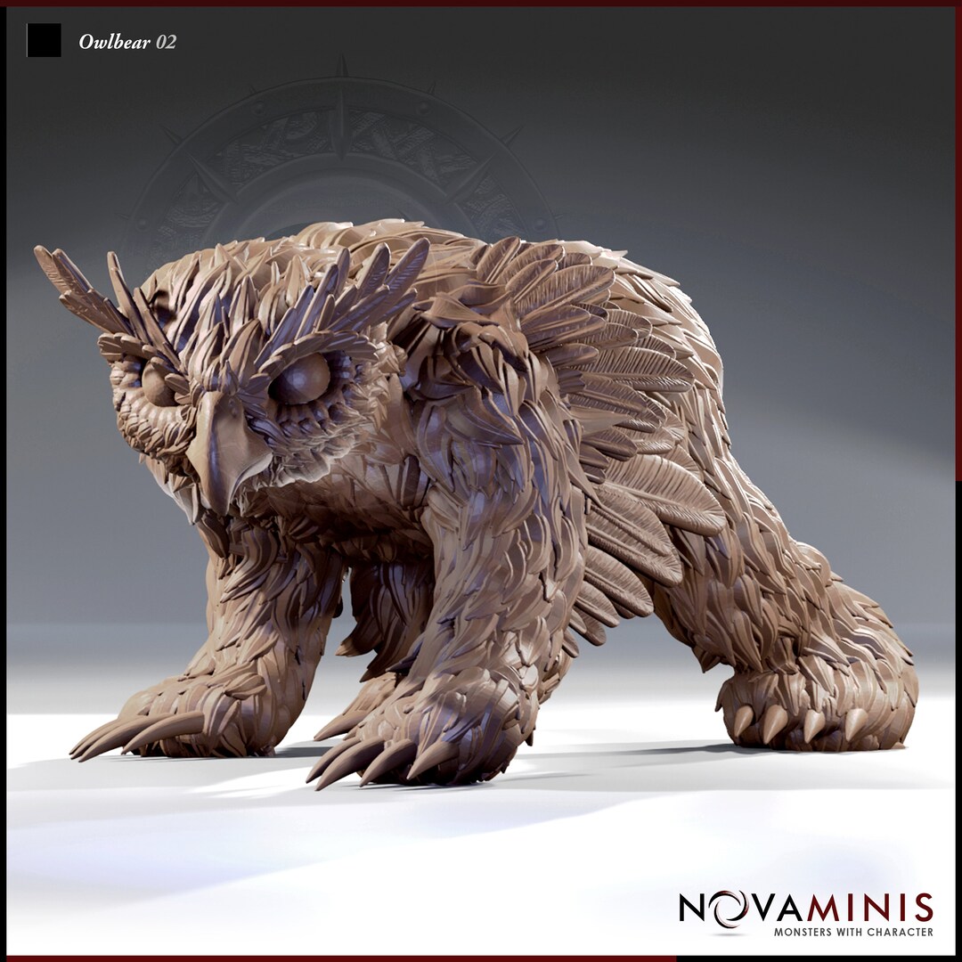 Owlbear 02 the Great Wilderness Random Encounters Novaminis 3D Printed ...
