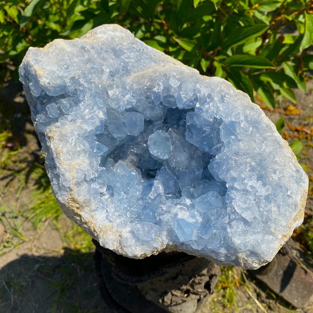 Huge Museum Quality Celestite Blue GEODE Cave Full of Crystals 9.85 LBS ...