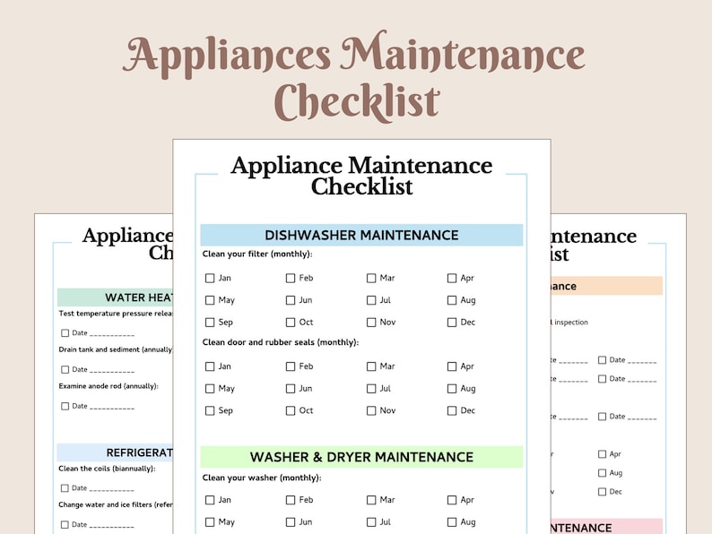 Editable Printable Home Maintenance Checklist / Schedule - Deep ...