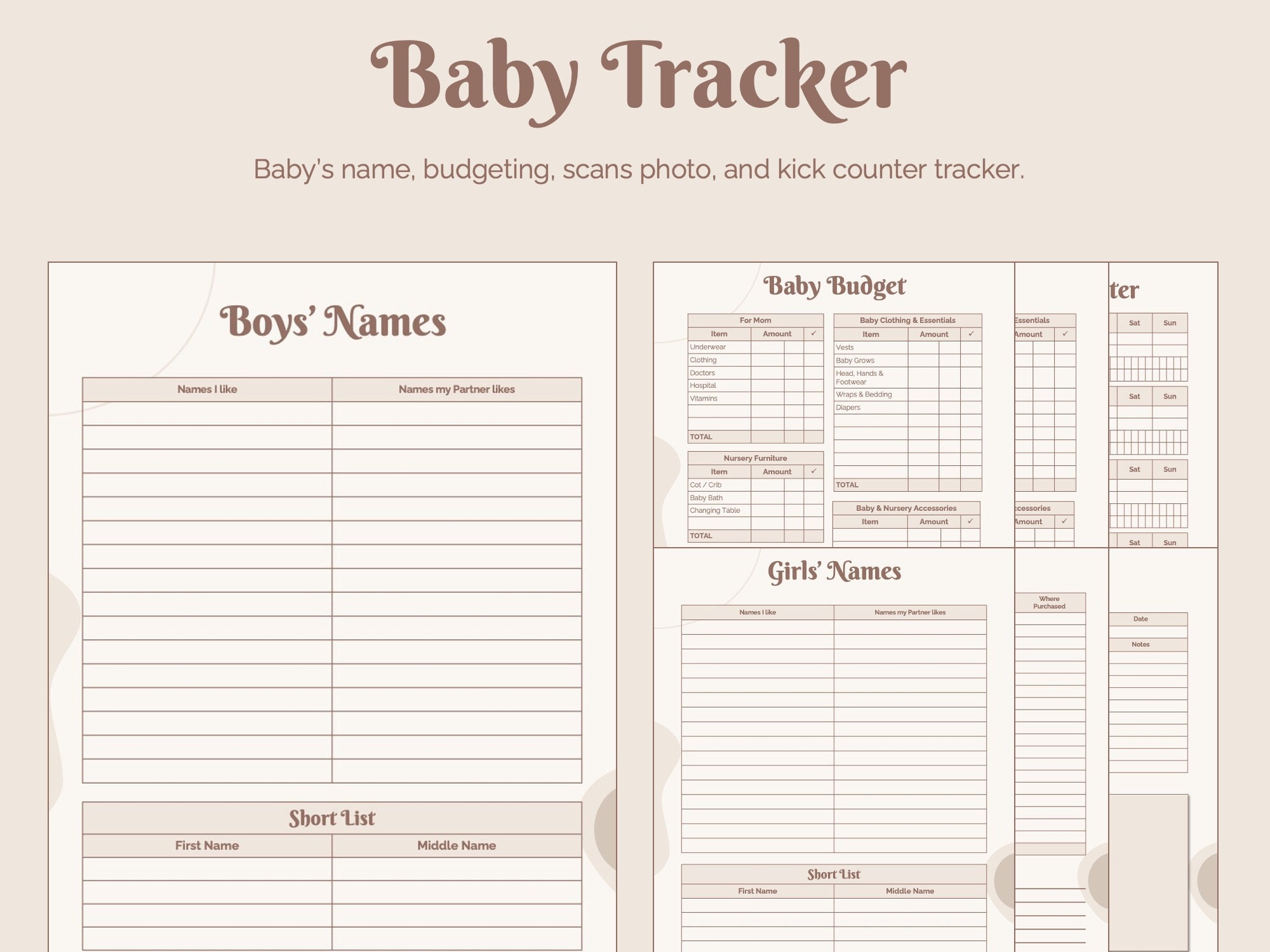 Printable Pregnancy Planner, Pregnancy Journal | Including Birth Plan ...
