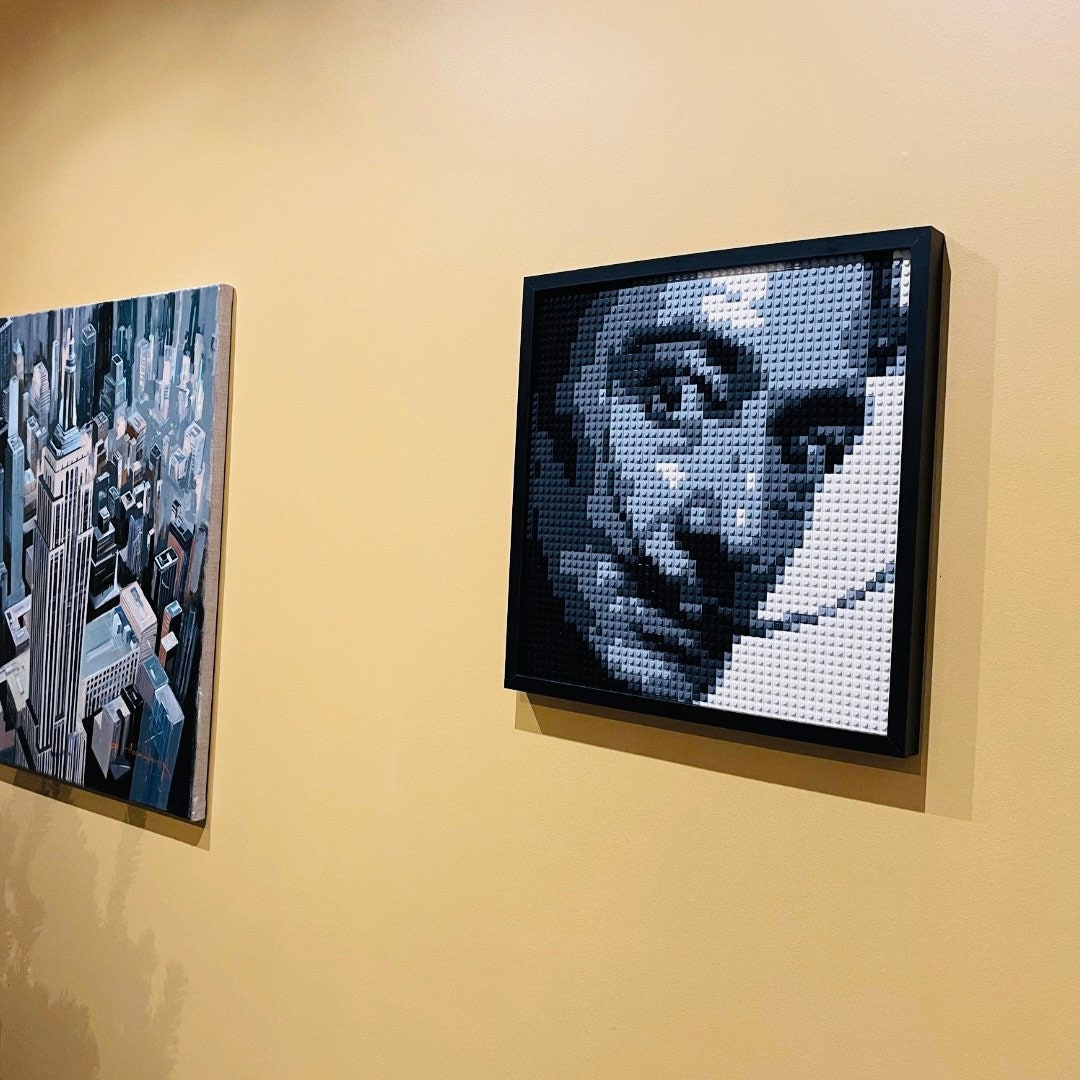 Portrait of Salvador Dali in Pixelart Type Lego 2500 Pieces in Black ...