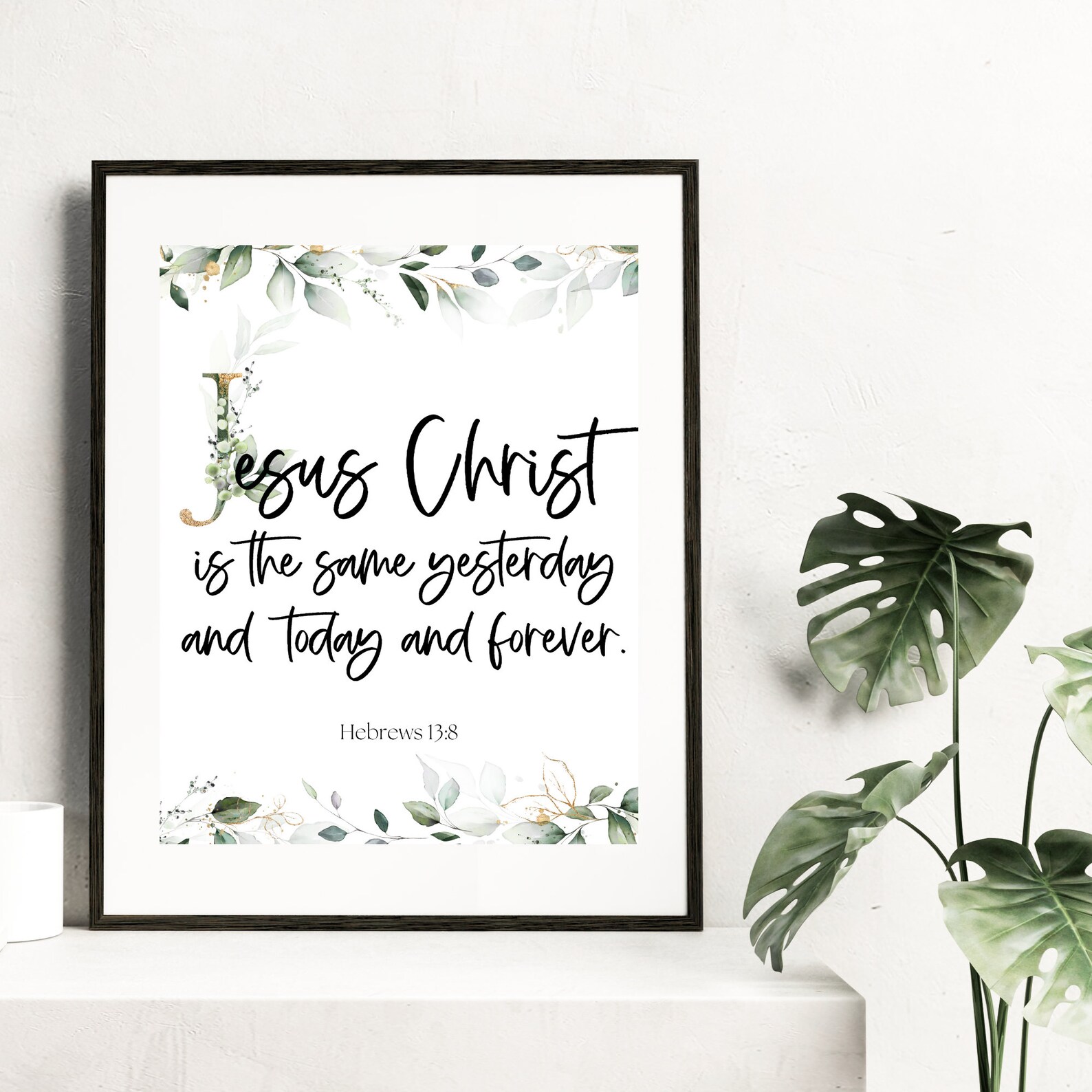 Hebrews 13:8 Bible Verse Wall Art | Scripture Wall Art | Bible Quote ...