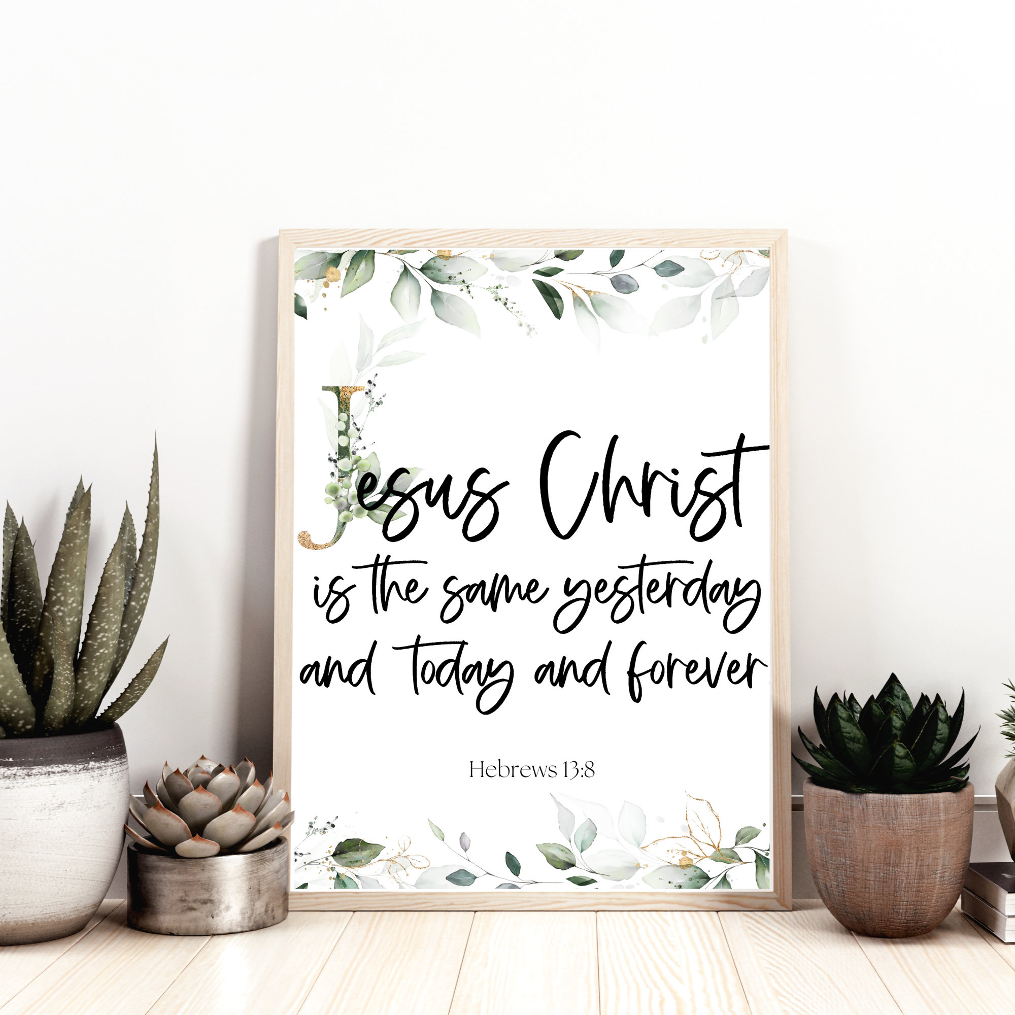 Hebrews 13:8 Bible Verse Wall Art | Scripture Wall Art | Bible Quote ...