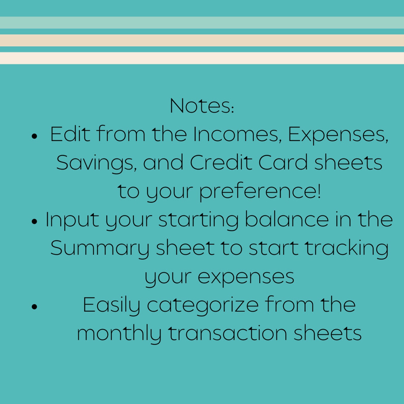 Yearly Budget Template - Beach Color Palette - Etsy