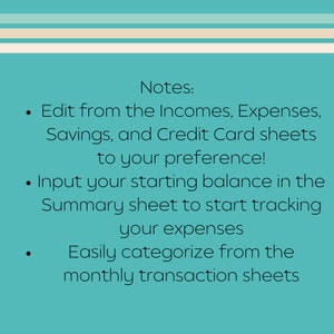 Yearly Budget Template - Beach Color Palette - Etsy