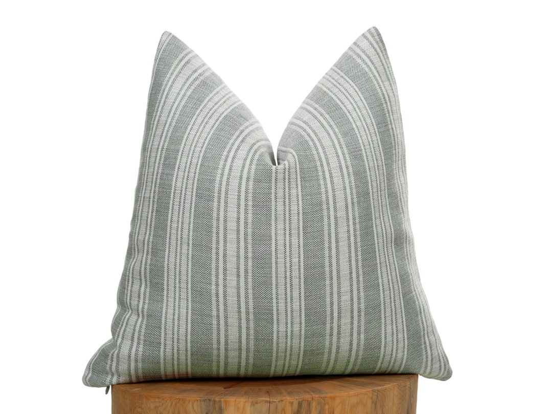 Gray Striped Pillow Cover, Gray Textured Euro Sham, Striped Decor Throw ...