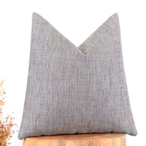 Gray Textured Pillow Cover, Textured Euro Sham, Heavy Soft Fabric ...