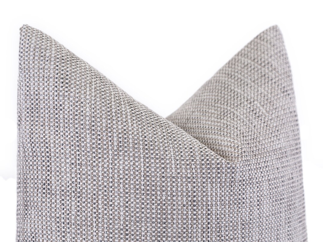 Gray Textured Pillow Cover, Textured Euro Sham, Heavy Soft Fabric ...