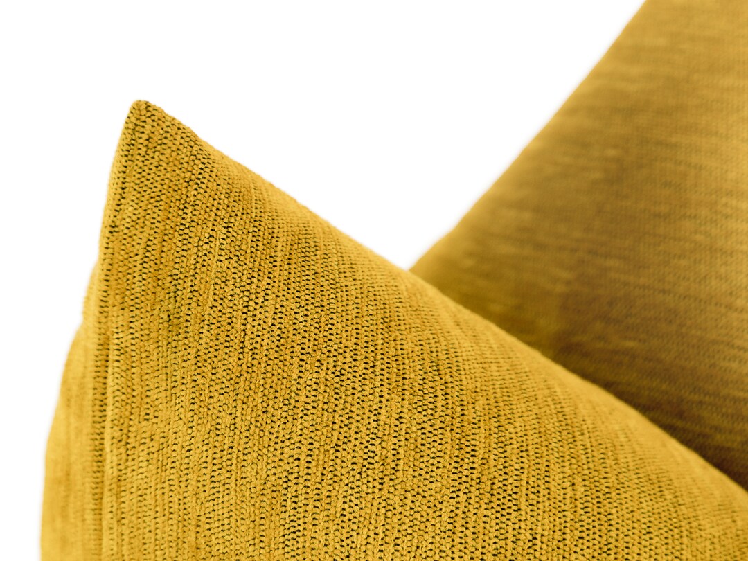 Mustard Woven Pillow Cover, Mustard Textured Euro Sham, Mustard Striped ...