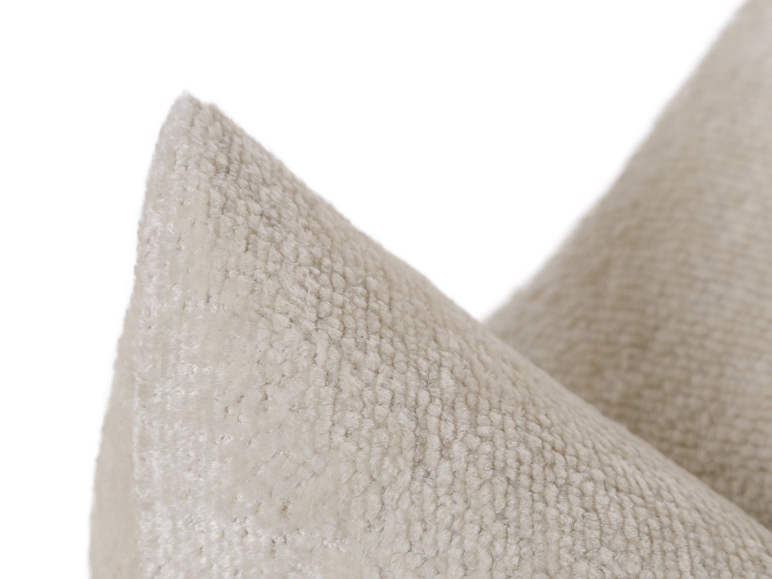 Ivory Puffy Pillow Cover, Fuzzy Sherpa Euro Sham, Heavy Soft Fabric ...