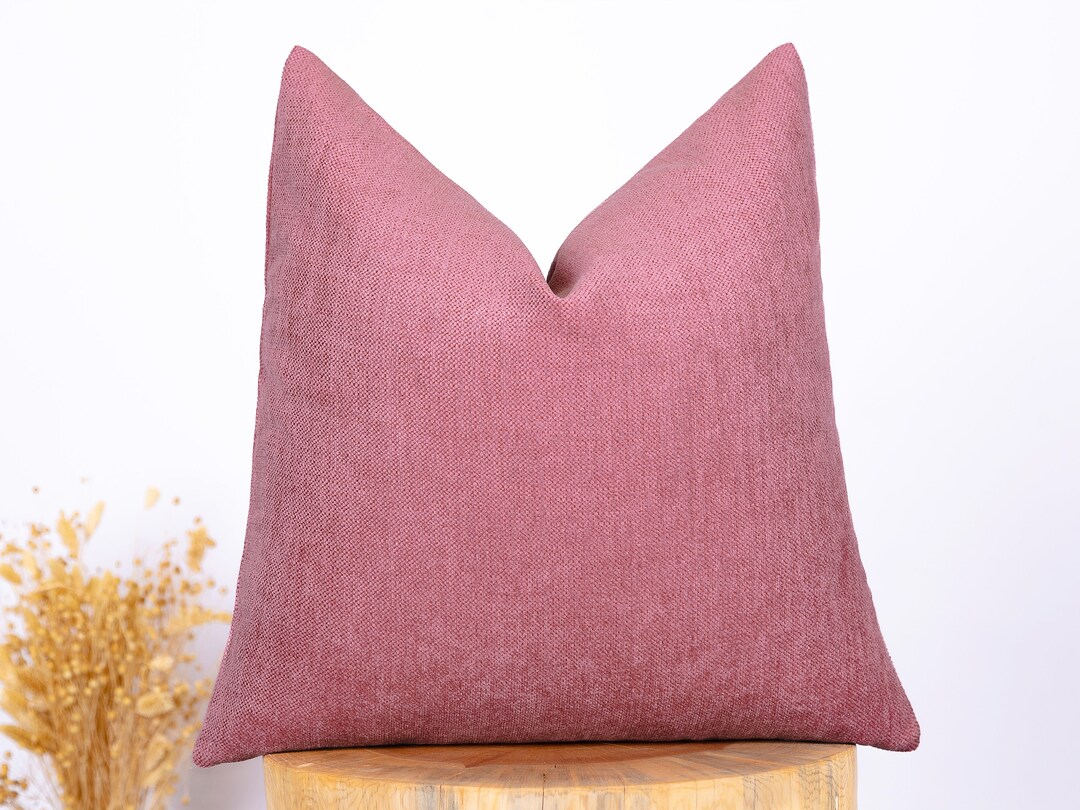 Dusty Pink Pillow Cover, Solid Pink Euro Sham, Pink Throw Pillow Cover ...
