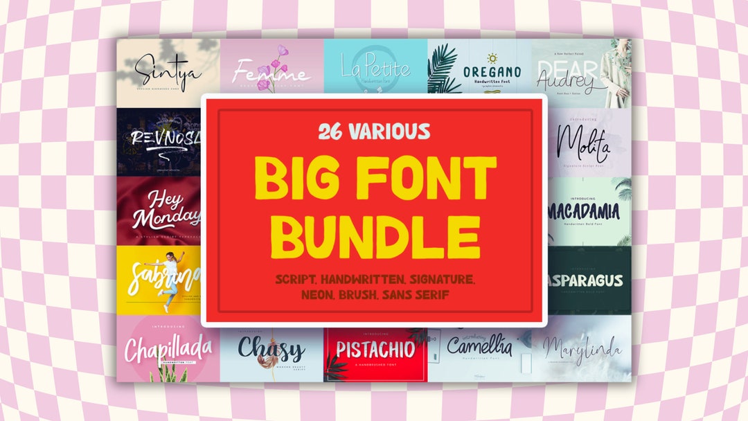 Big Font Bundle, Handwritten Font, Wedding Font, Modern Font, Display ...