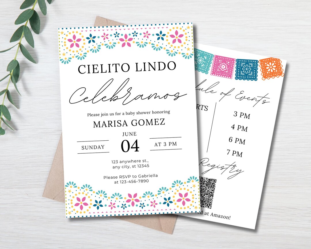 Talavera Baby Shower Invitation, Cielito Lindo Theme (digital Download ...