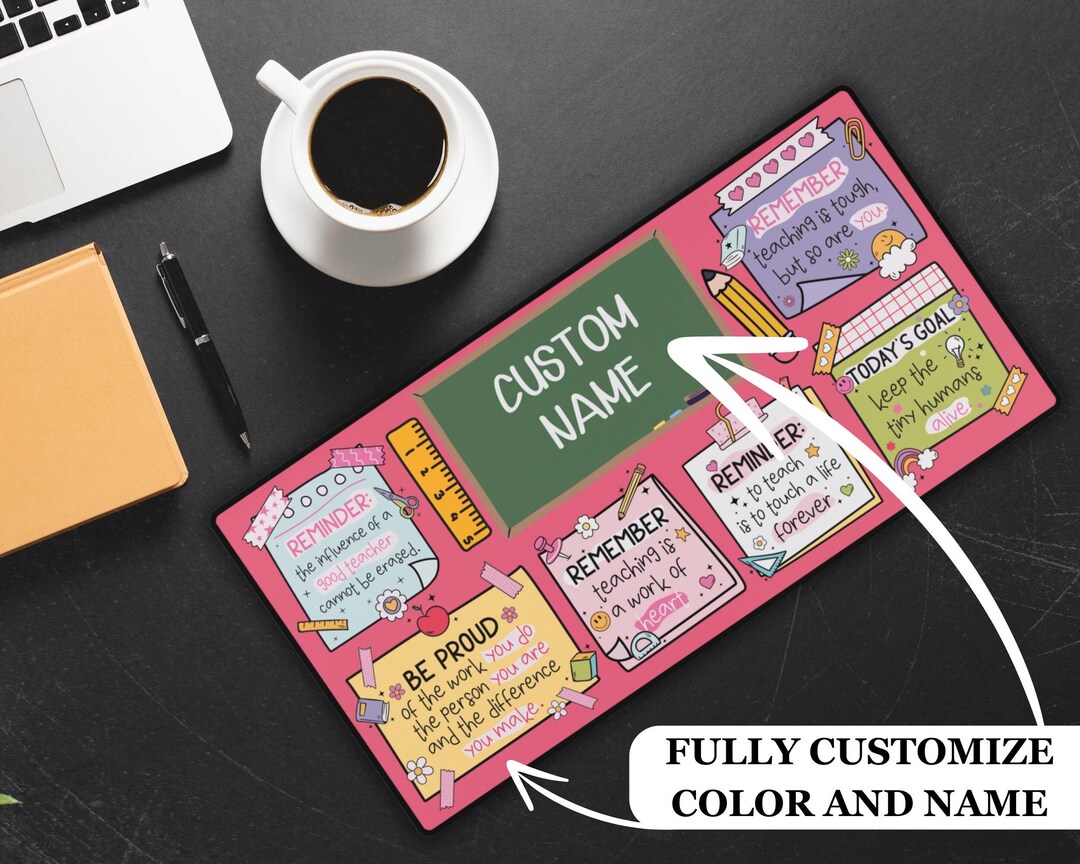 Teacher Back to School Gift Custom Desk Mat Custom Name Teacher ...