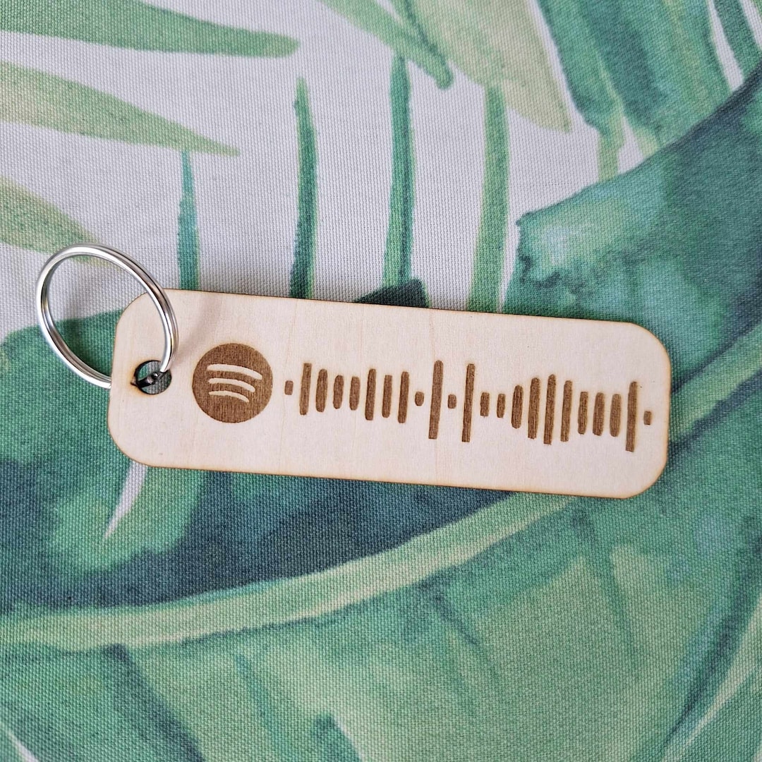 Spotify Keychain Wooden Custom Keychain Anniversary Gift for Him for ...