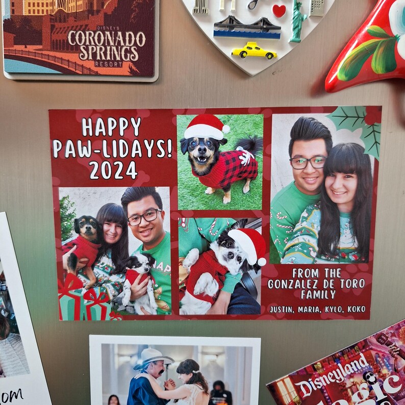 Custom Photo Christmas Card MAGNET: Boho Holiday Card - Etsy