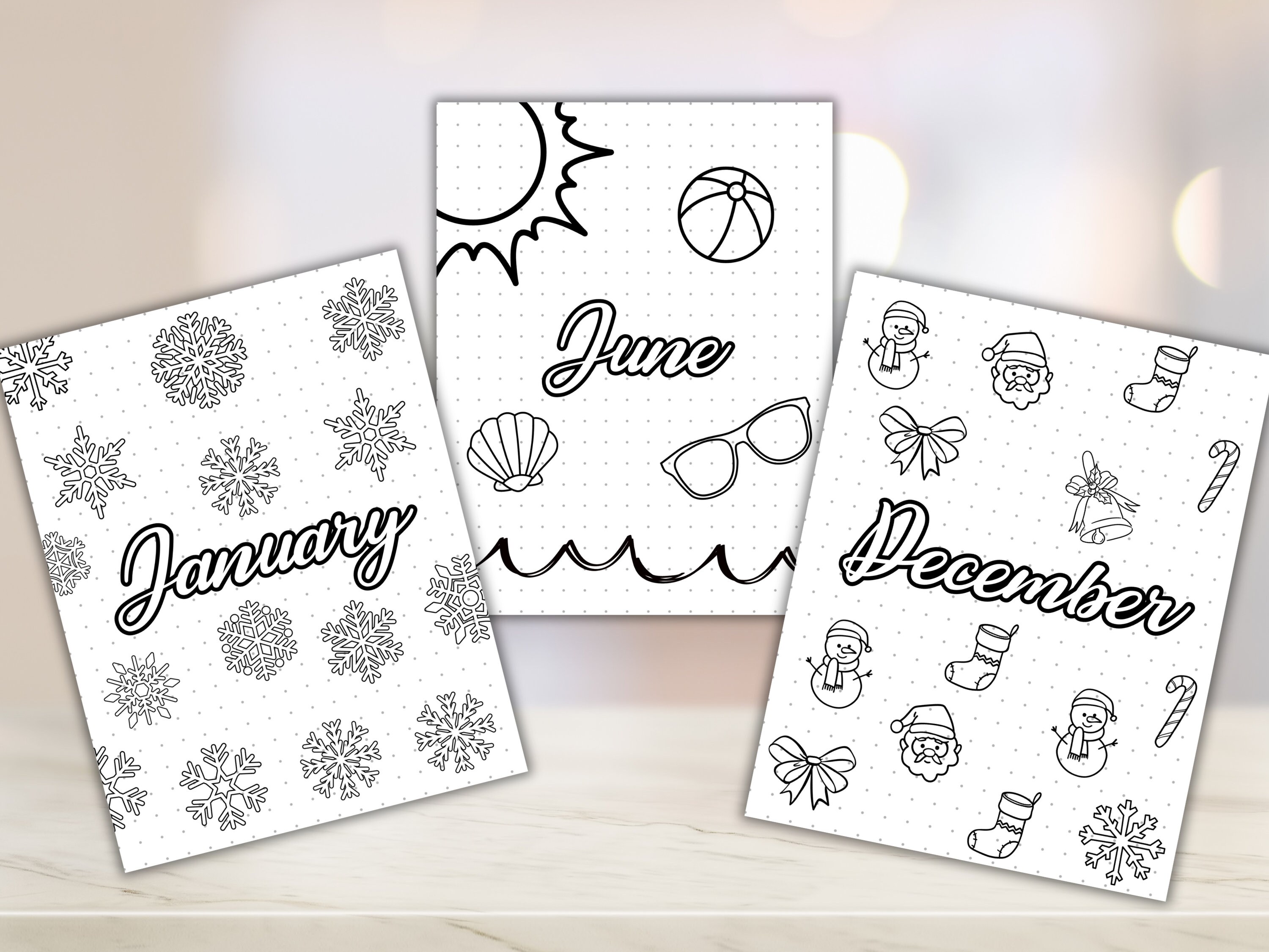 12 Monthly Cover Pages A5 Journal Monthly Title Page Template Monthly ...