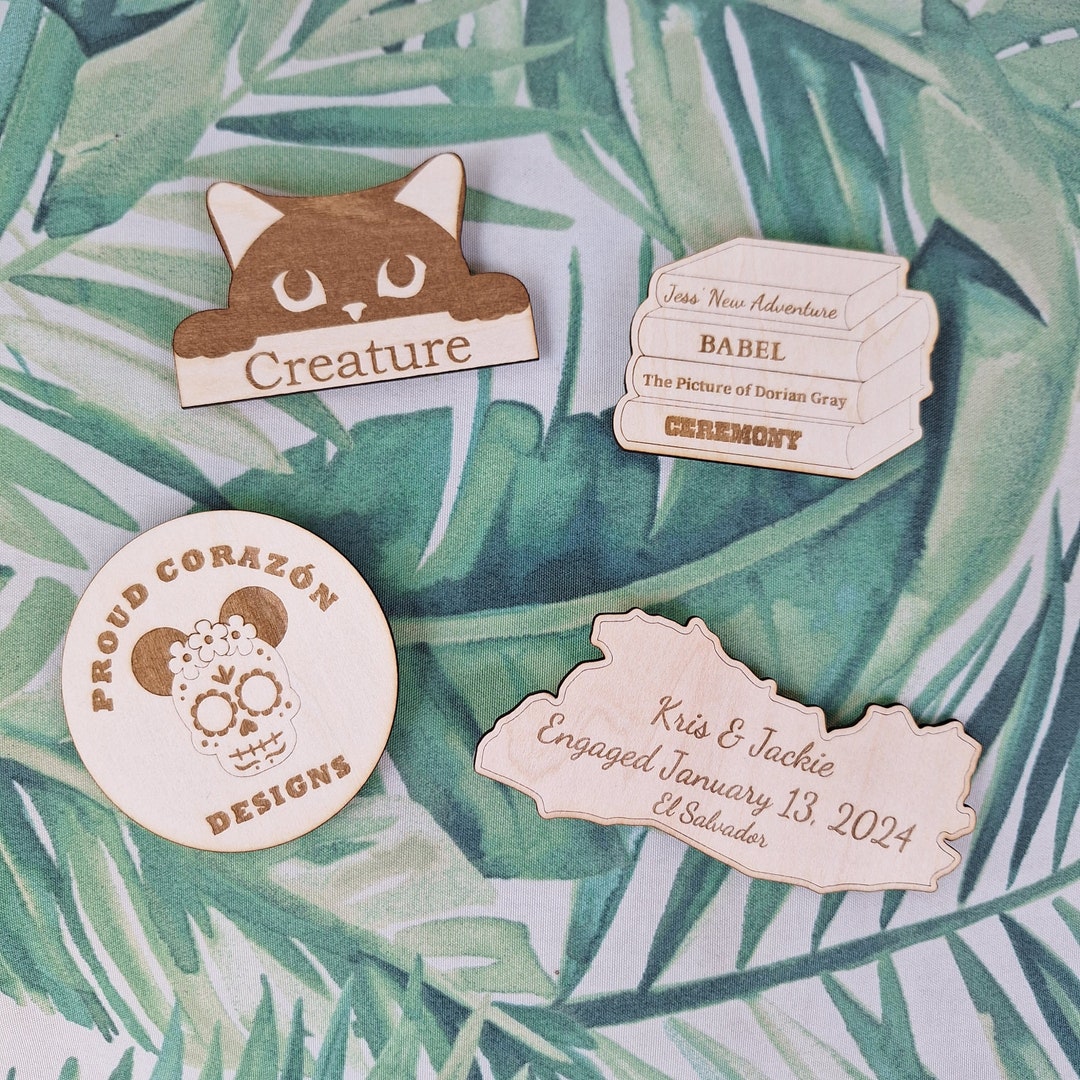 Custom Wood Magnet Personalized Wedding Party Favor, Destination Gift ...