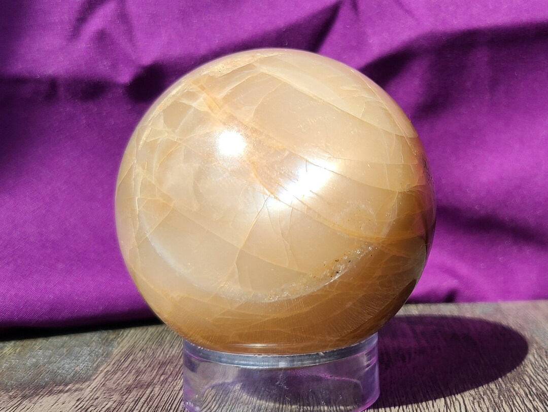 484g Sphère Pierre de Lune Pêche Haute Qualité Gros flash Boule de ...