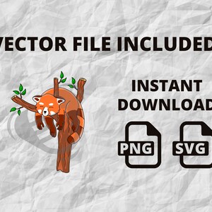 Lazy Red Panda PNG, Sleepy Panda SVG, Kawaii Kids Clipart, Downloadable ...