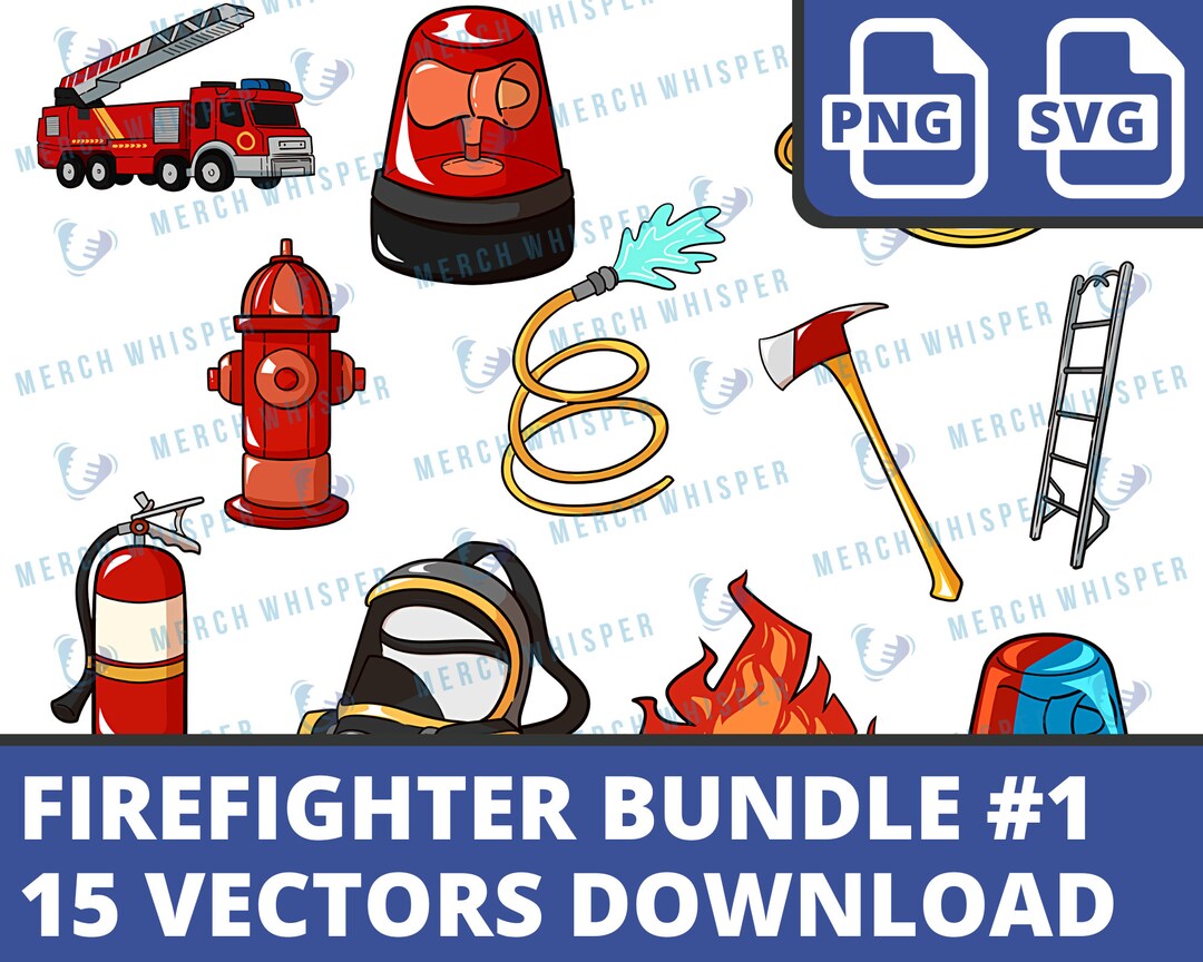 Firefighter SVG Bundle for Shirts // Firefighter PNG Sublimation Files ...