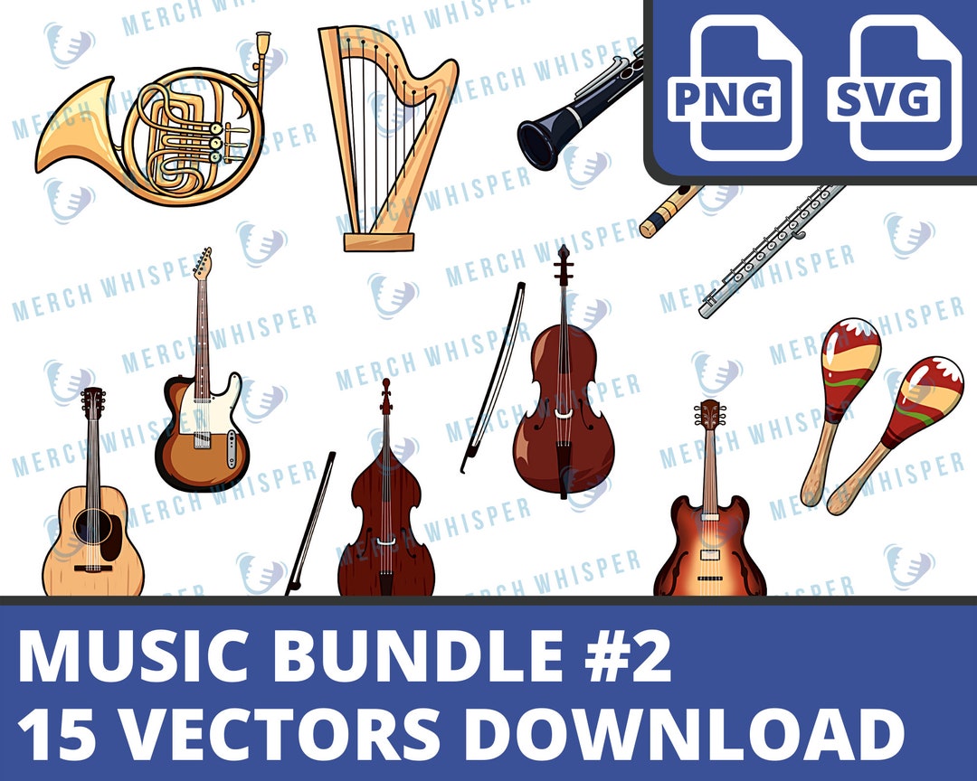15 Music SVG Bundle, Musician PNG, Musicial Art, Instruments Prints ...