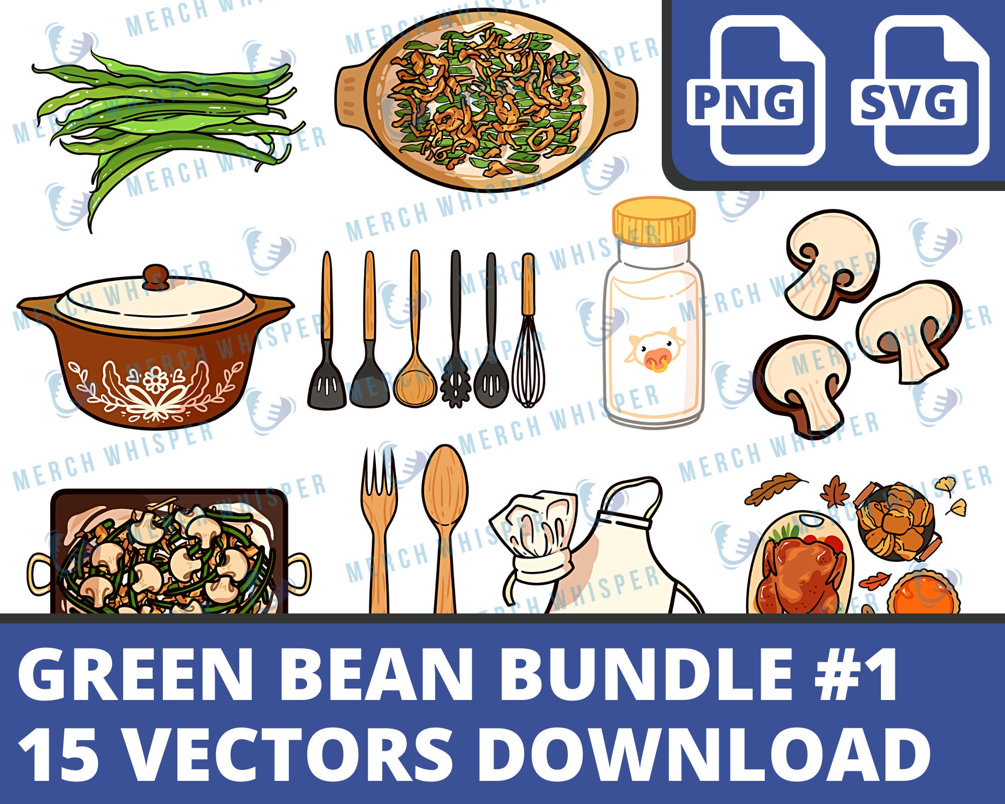 Green Bean SVG Bundle for Shirts // Casserole PNG Sublimation Files ...