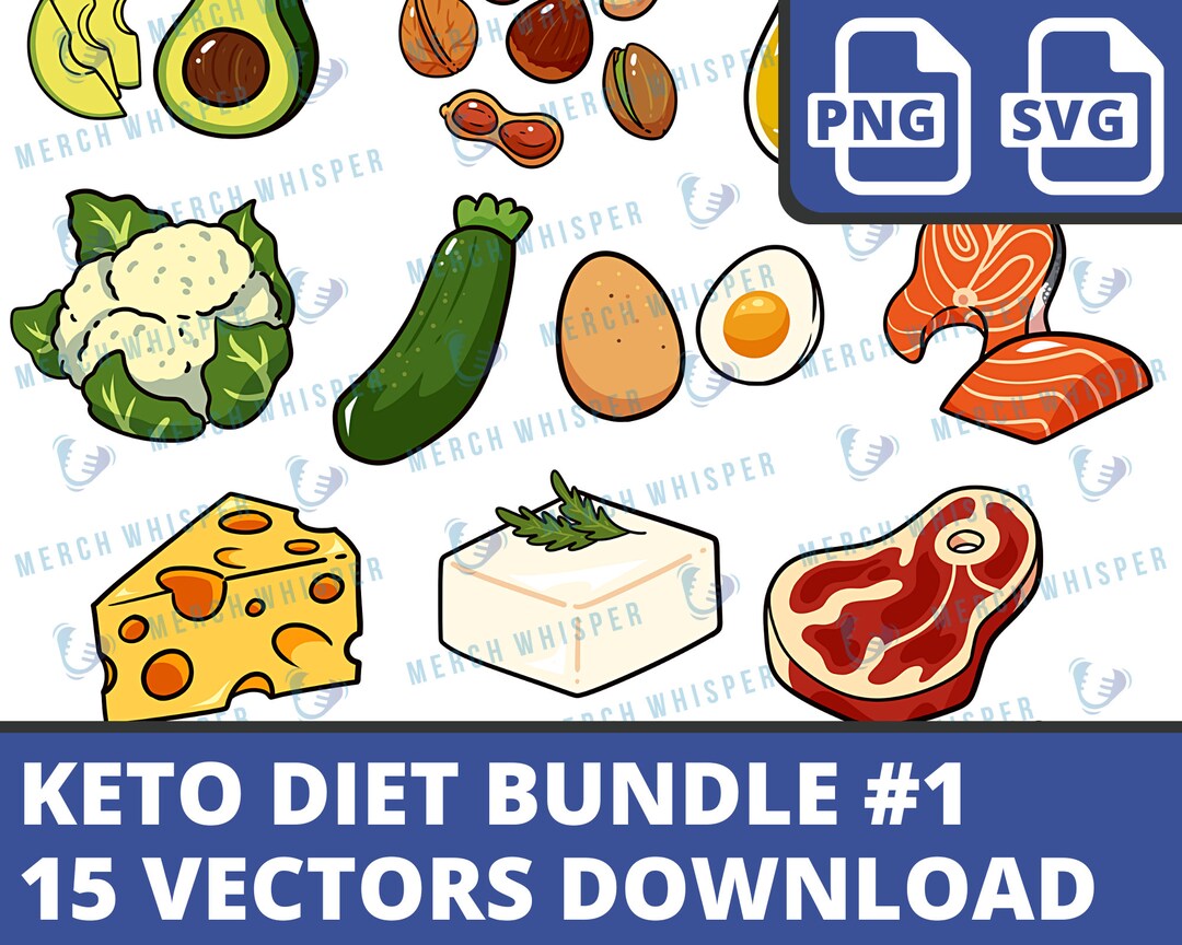 Keto Diet SVG Bundle for Shirts // Low Carb Food PNG Sublimation Files ...