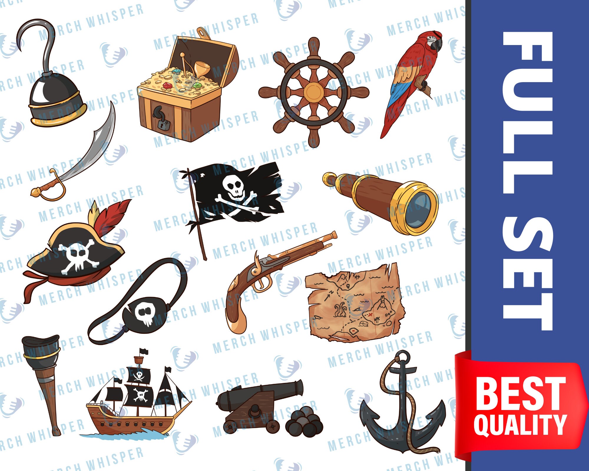 15 Pirate SVG Bundle, PNG Instant Download, Commercial Use Clipart ...