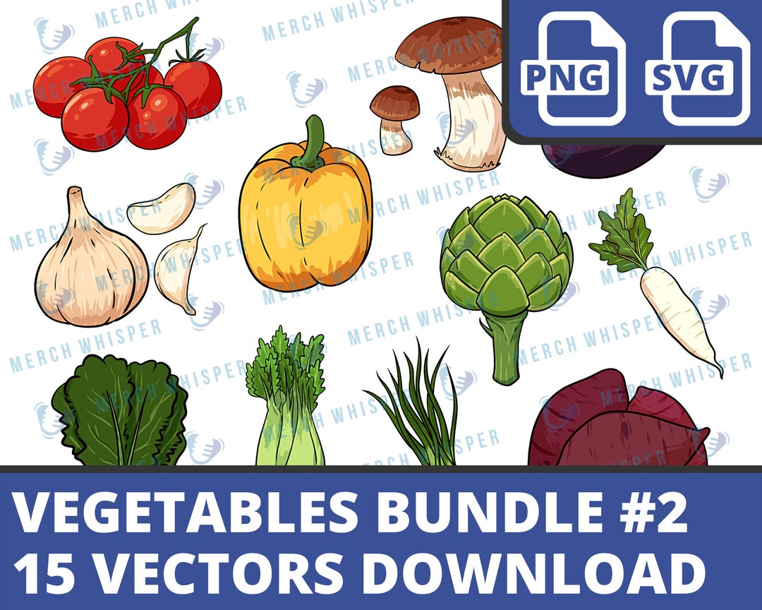 15 Vegetable Bundle SVG, Garden Party Invitation, Mushroom Sublimation ...